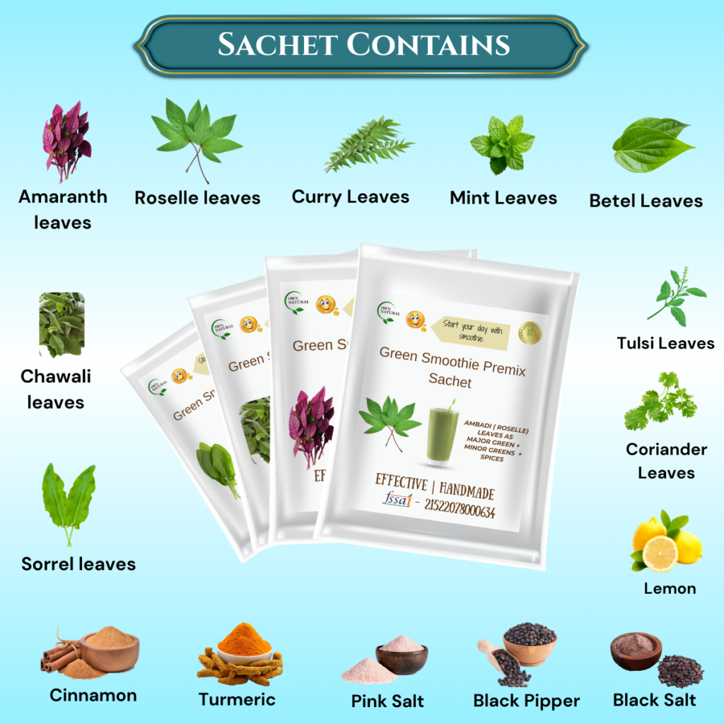 KEDARS PRODUCT Green Smoothie Premix Sachets ( Without Fruit) – KEDARS ...